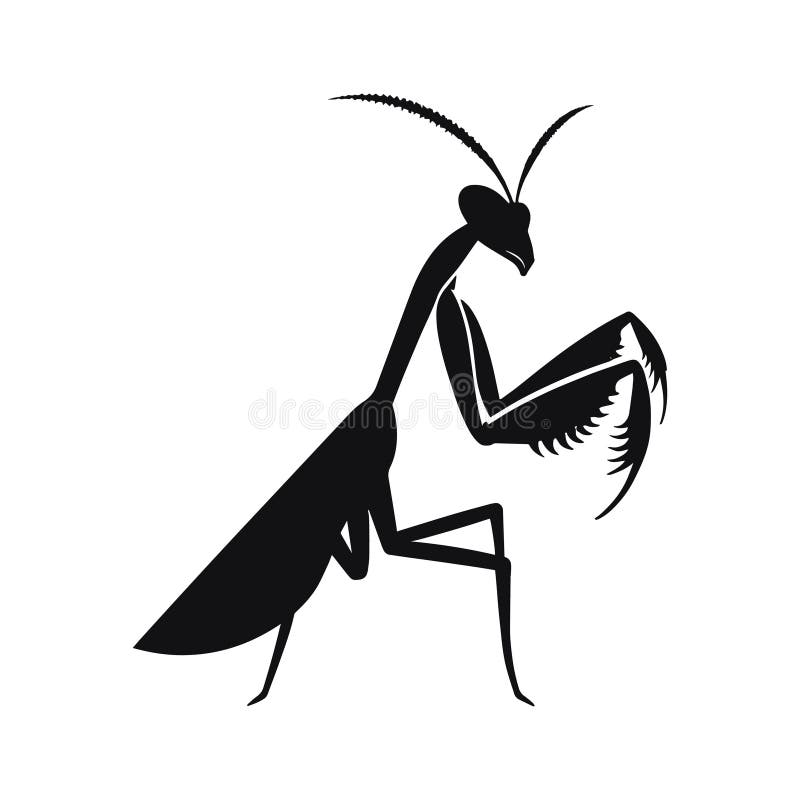 Praying Mantis Silhouette Vector Illustration Stock Illustration ...