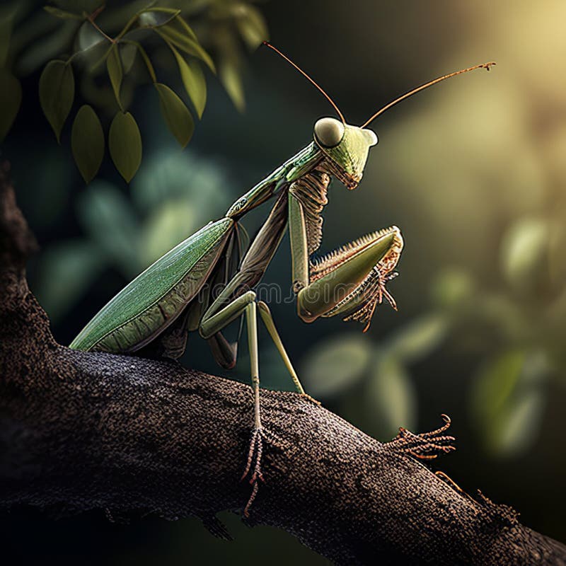 The Praying Mantis that Was in the Tree Stock Photo - Image of tree ...