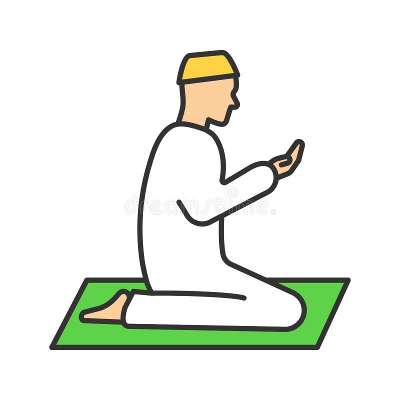 Muslim Man Praying Cartoon Stock Illustrations 577 Muslim Man Praying