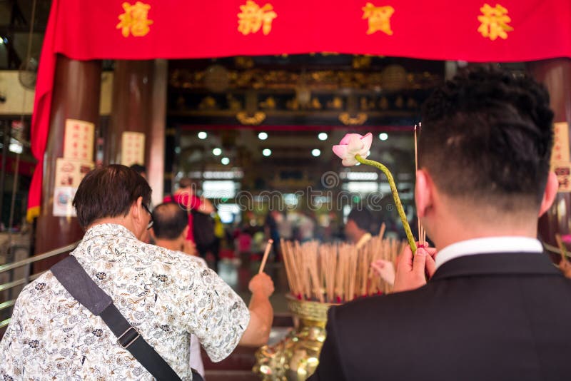 Praying People in Chinese Temple Editorial Stock Photo - Image of pray ...