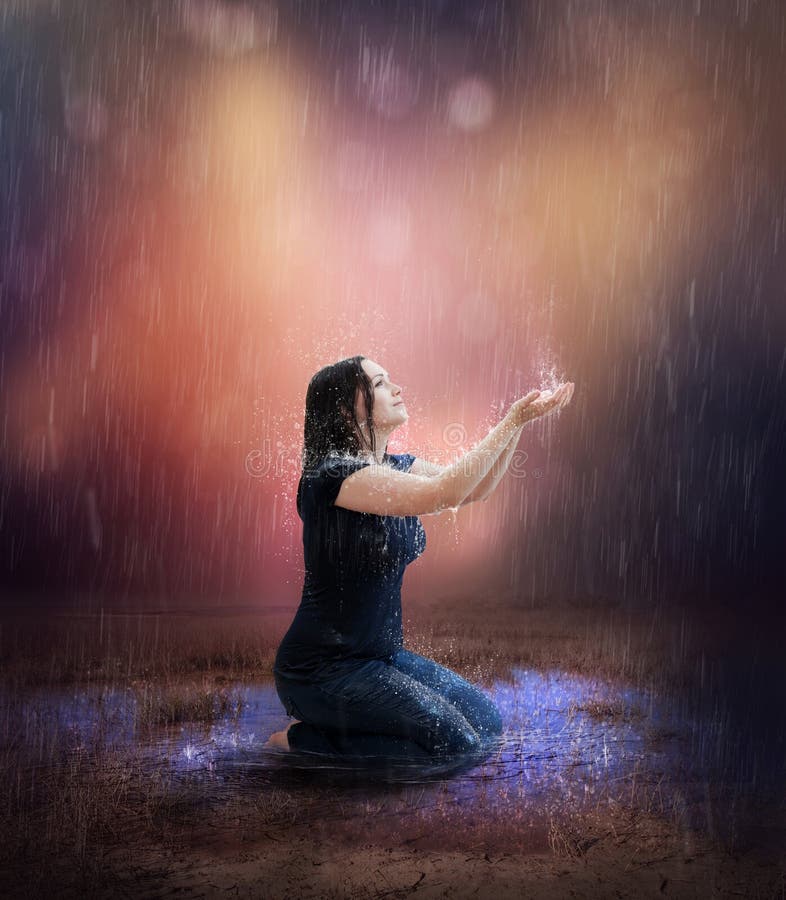 Praying in the rain stock photo. Image of cold, weather - 38988562