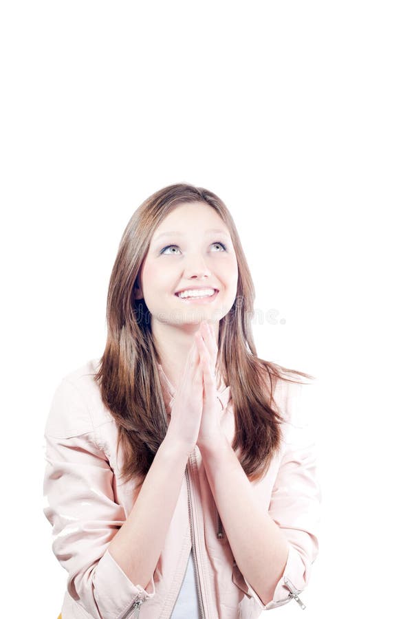 Praying Beautiful Young Woman Stock Photo - Image of background, clean ...