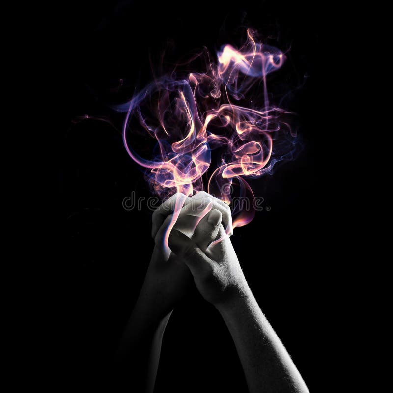 Praying with smoke stock image. Image of pray, fire, light - 35241689