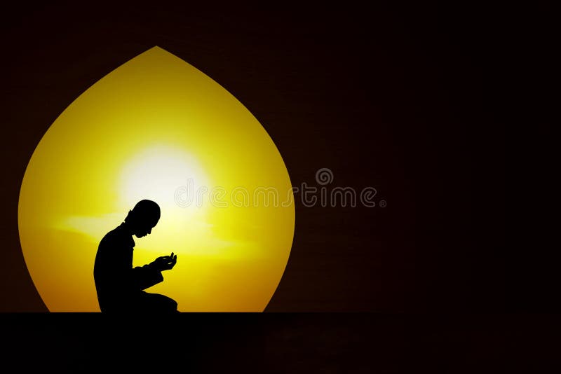 Praying at sunset stock photo. Image of help, arabic - 25876744