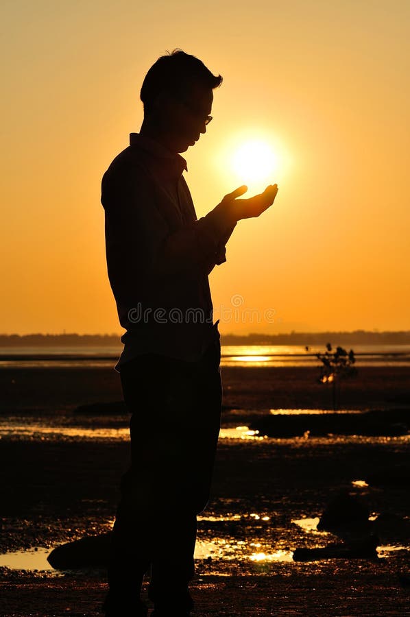 Praying at sunset stock image. Image of islam, culture - 38125109