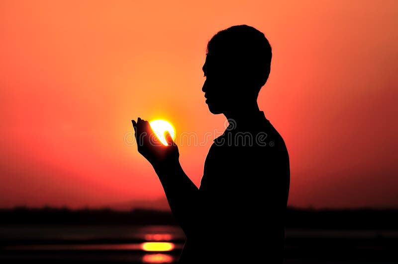 Praying at sunset stock photo. Image of help, arabic - 25876744