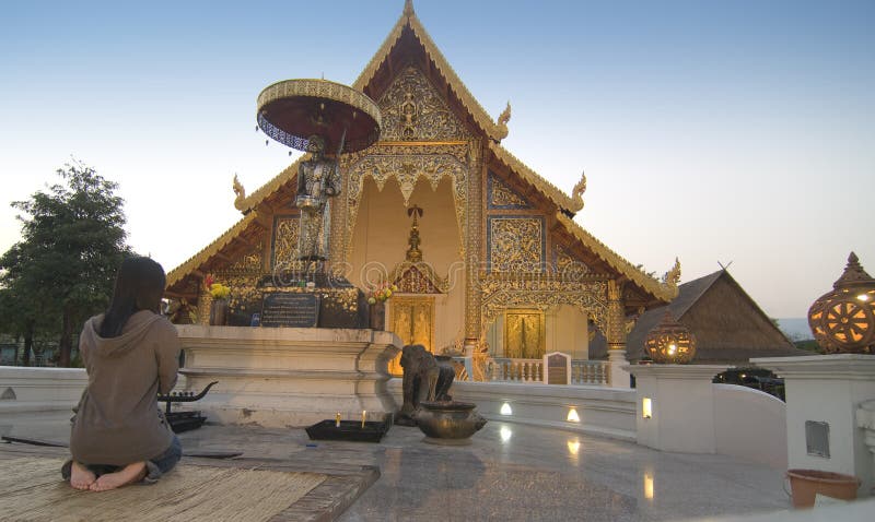 Praying at Temple,ChiangMai,Thailand Stock Photo - Image of statue ...