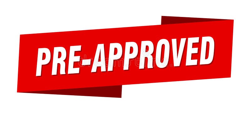 Pre-approved Banner Template. Pre-approved Ribbon Label Stock Vector ...