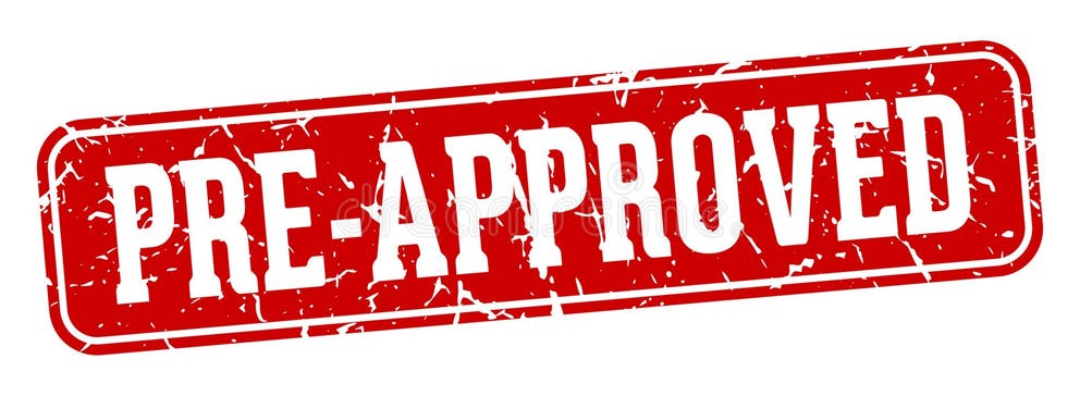 Pre-approved Rectangular Sign. Pre-approved Stamp Stock Vector ...