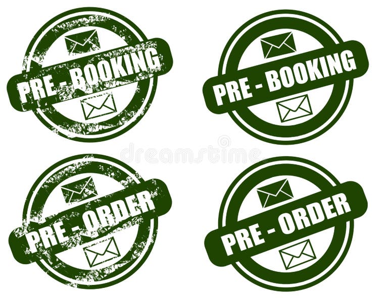 Pre Booking / Order Grunge Stamp Set Stock Illustration - Illustration ...