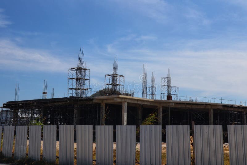 Pre-built Zone Construction of Large Building Outdoors Sky Background ...