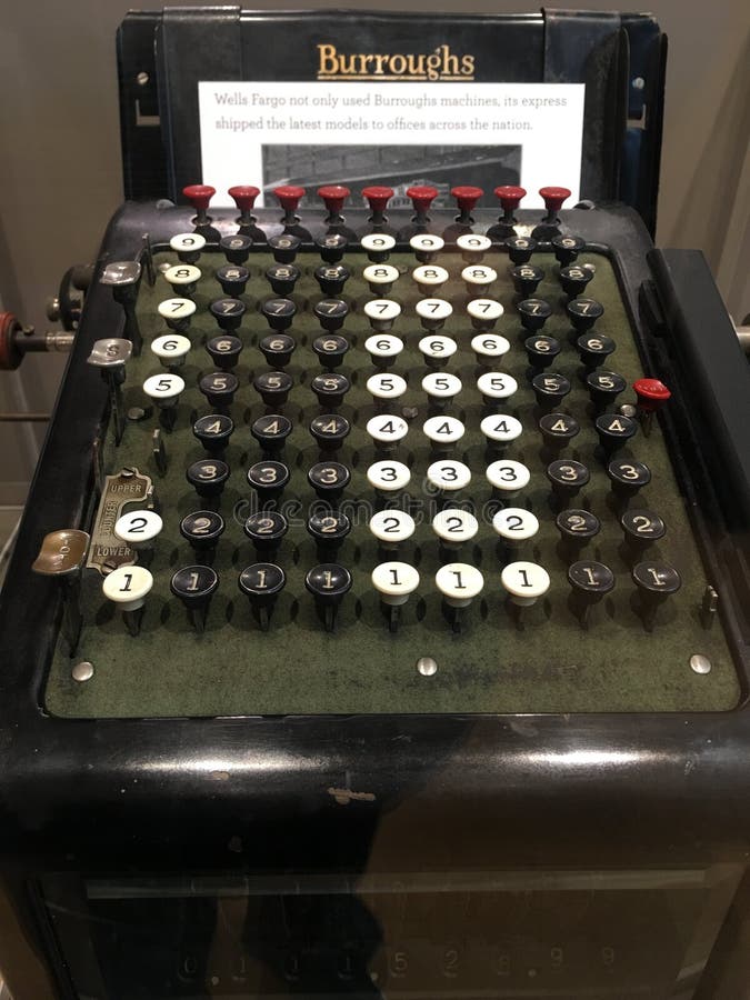 A Very Early 10-key Adding Machine. Editorial Stock Photo - Image of ...