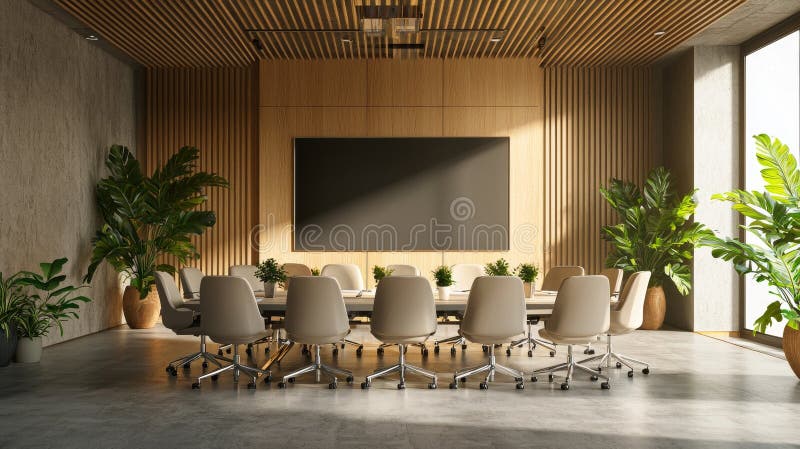 Pre-conference Setup Shown in a 3D Illustration Showing a Presentation ...