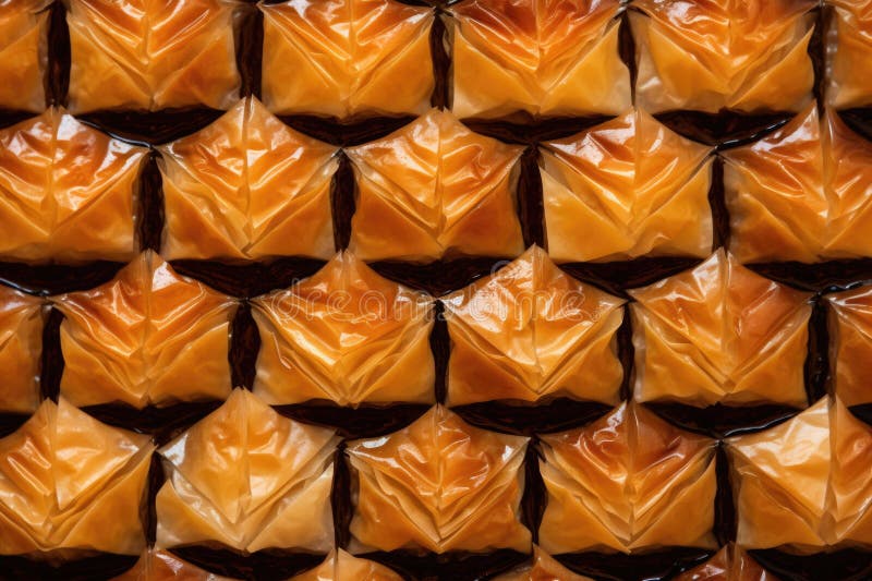 Pre-cut Diamond Pattern in Unbaked Baklava Stock Image - Image of dough ...
