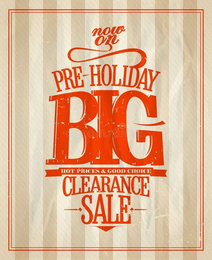 Pre-holiday Big Clearance Sale. Stock Vector - Illustration of ...
