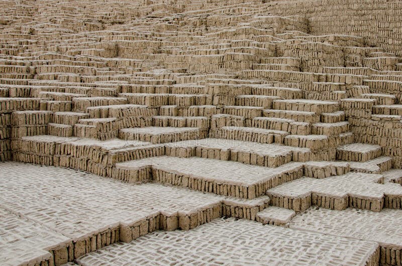 The Pre-Inca Adobe Pyramid of Huaca Pucllana in Lima, Peru Stock Photo ...