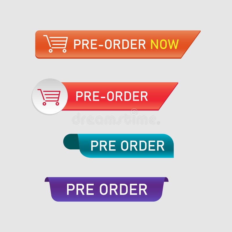 Pre-order Label and Sticker Design Template Stock Vector - Illustration ...