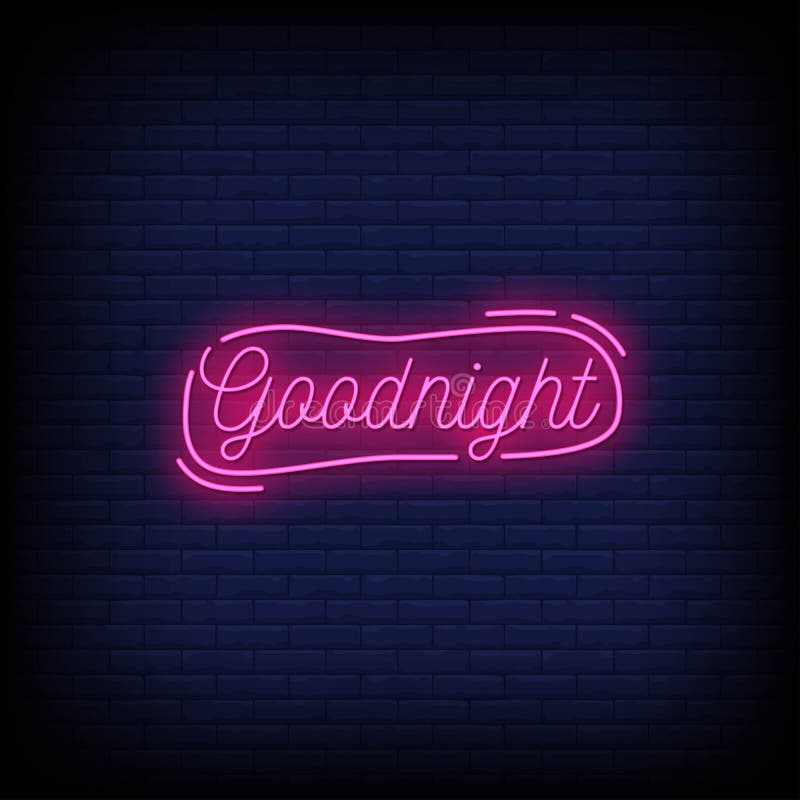 Good Night Neon Signs Style Text Vector Stock Vector - Illustration of ...