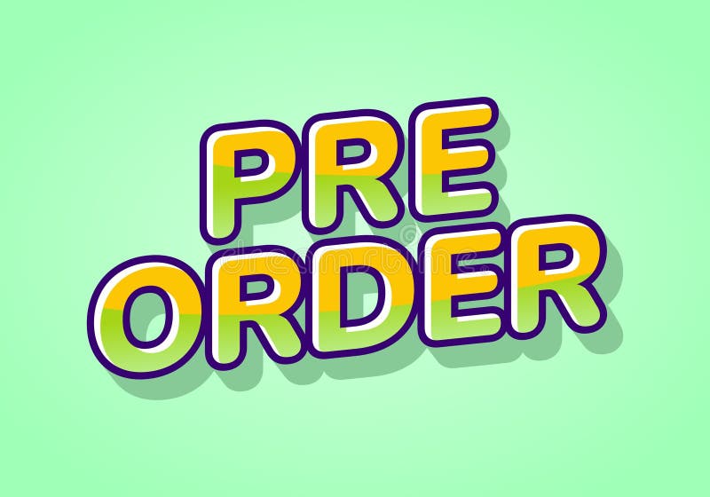 Pre Order. Text Effect for Social Media or Print Media Needs. Yellow ...