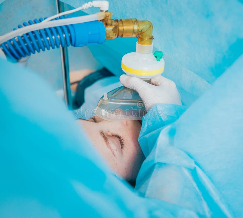Pre Oxygenation For General Anesthesia. Surgery Equipment. Stock Image ...