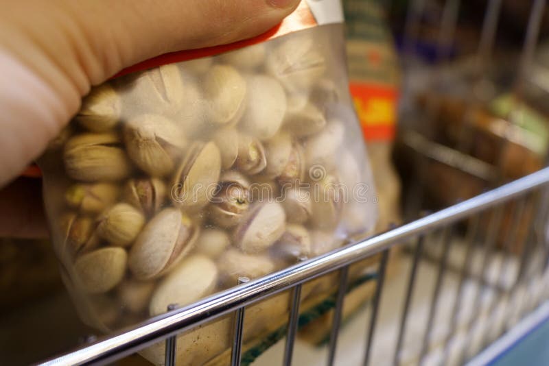 Pre Packaged Snacks Pistachios Nuts on the Shelves of the Hypermarket ...