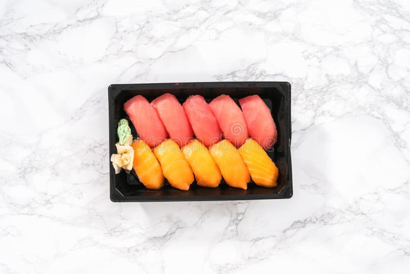 Pre-packaged sushi stock photo. Image of sushi, salmon - 270778324