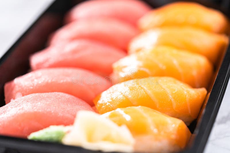 Pre-packaged sushi stock image. Image of traditional - 276706883