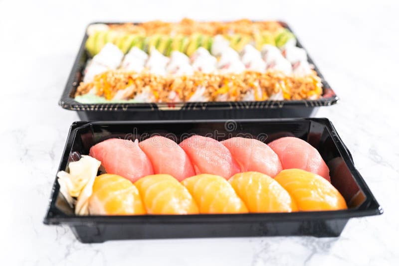 Pre-packaged sushi stock image. Image of tuna, culture - 264769185