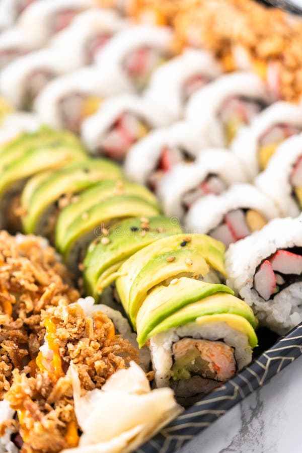 Pre-packaged sushi stock image. Image of vegetable, rice - 259108605