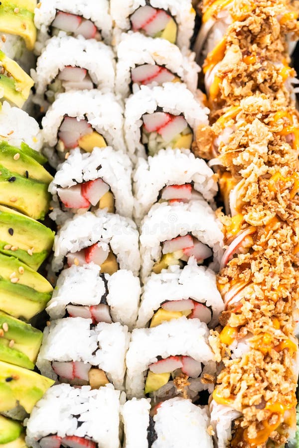 Pre-packaged sushi stock image. Image of sushi, closeup - 259109959