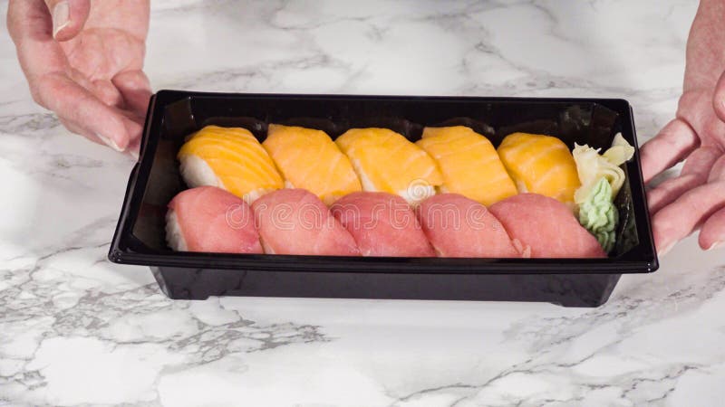 Pre-packaged sushi stock photo. Image of rice, assorted - 261000844