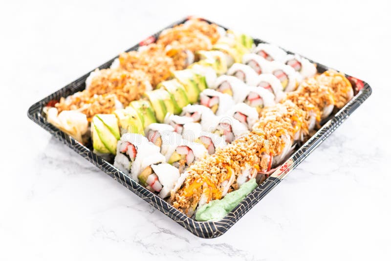 Pre-packaged sushi stock photo. Image of food, assorted - 270776574