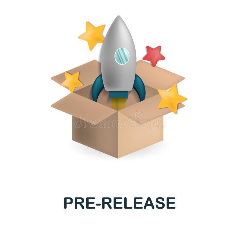 Pre-Release Icon. 3d Illustration from Crowdfunding Collection ...