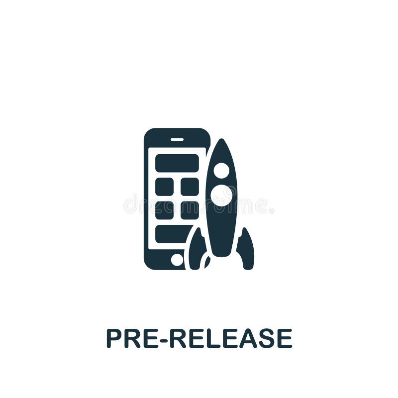Pre-Release Icon. Monochrome Simple Crowdfunding Icon for Templates ...
