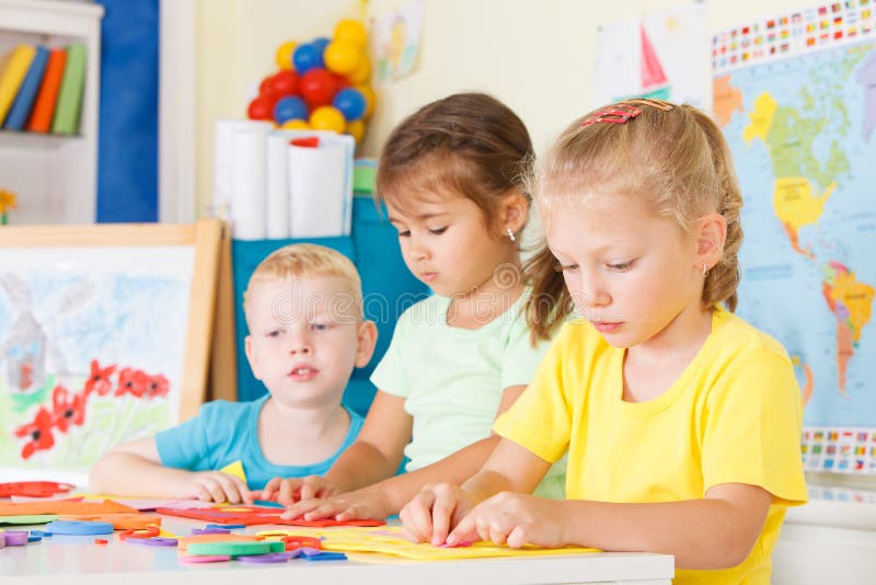Pre-school Children in the Classroom Stock Photo - Image of child ...