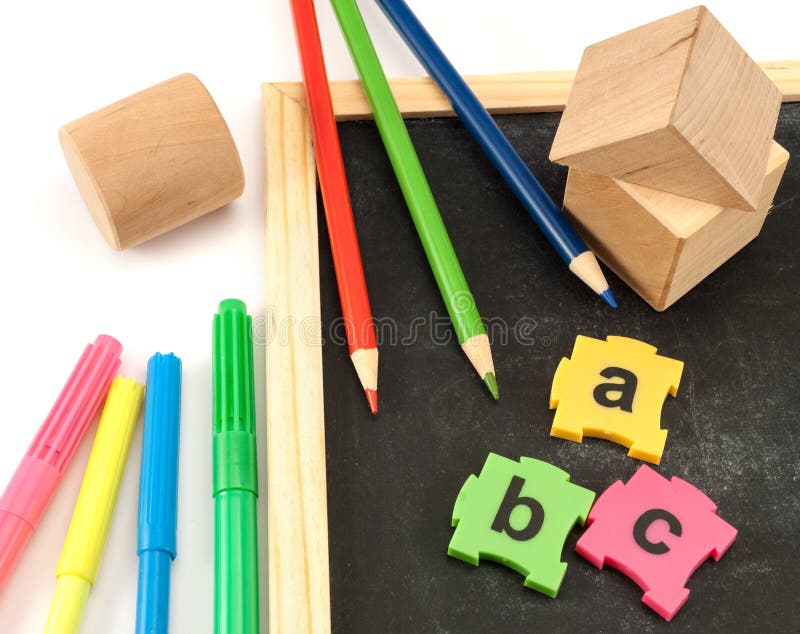 Preschool. stock image. Image of chalkboard, apple, reading - 24927761