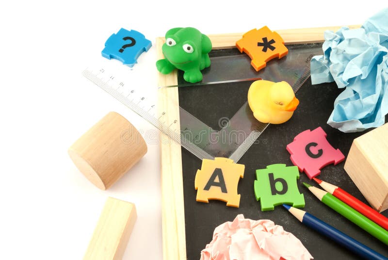 Preschool. stock image. Image of chalkboard, apple, reading - 24927761