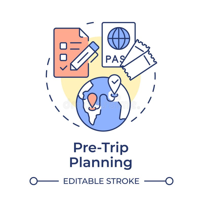 Pre Trip Planning Multi Color Concept Icon Stock Vector - Illustration ...