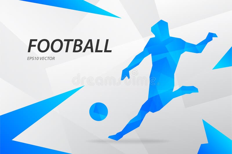 Blue Modern Vector Graphic Football Player on Abstract Background Stock ...
