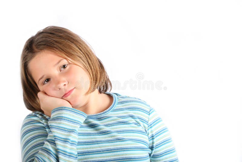 Preadolescente triste foto de archivo. Imagen de adorable - 1380428