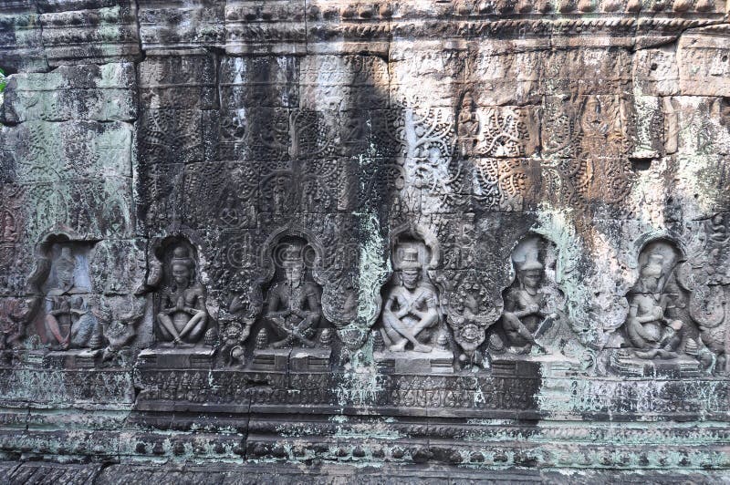 Preah Khan Temple Monks Bas-Reliefs Au Cambodge Image stock - Image du ...