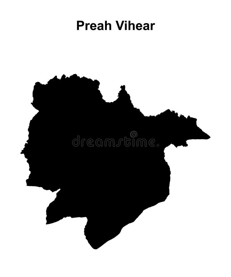 Preah Vihear outline map stock vector. Illustration of design - 360353407