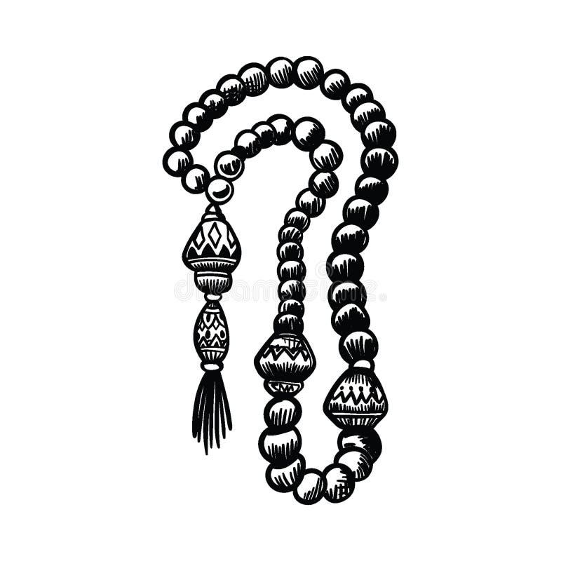 Preayer Beads Doodle Vector Illustration Stock Vector - Illustration of ...