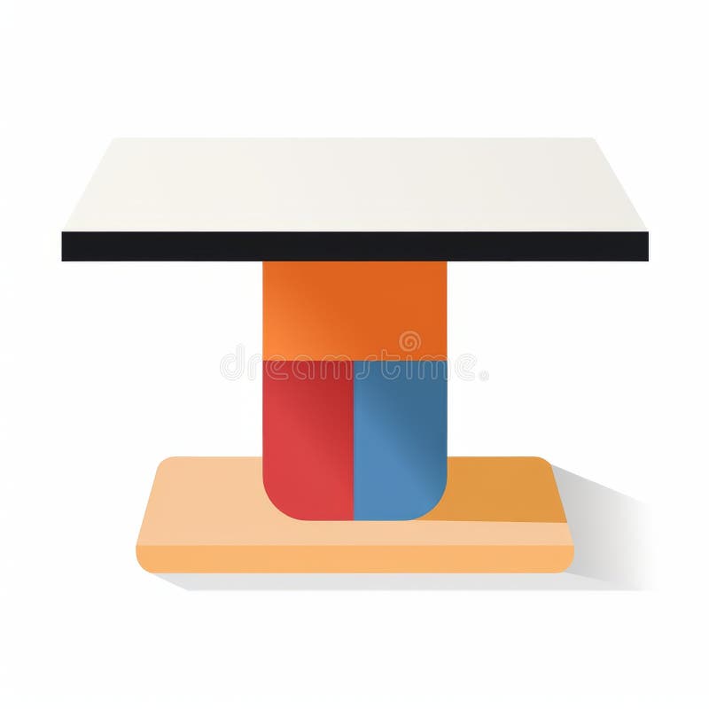 Precarious Balance: a Color-blocked Table of Symmetrical Beauty Stock ...