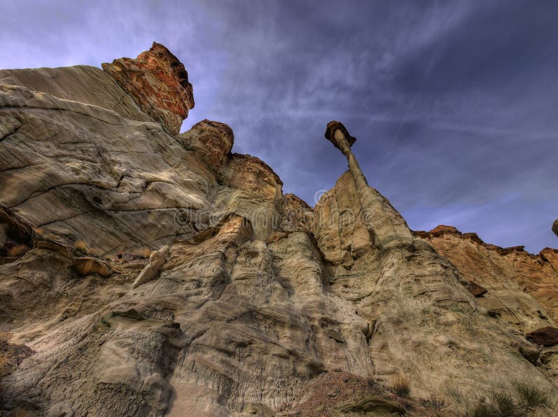 Precarious Rock Formation on a Canyon Trail Stock Photo - Image of ...