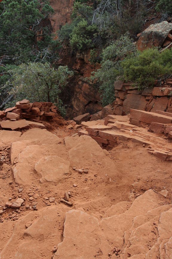 A Precarious Section of the Devil S Bridge Trail Down a Red Sandstone ...