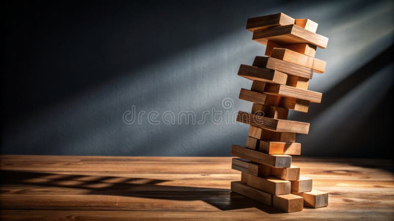 Precariously Balanced Wooden Tower a Symbol of Instability and ...