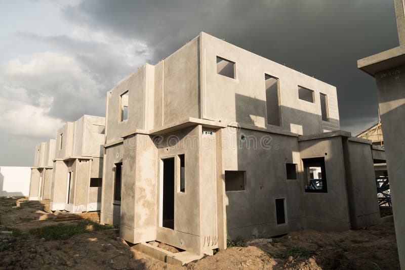 Precast Building stock image. Image of concrete, cloud - 74992707