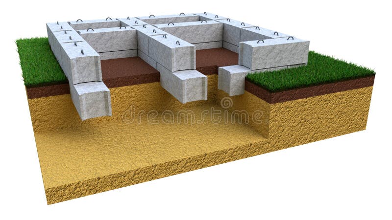 Precast Cement Panel Basement - Isolated Creative Industrial 3D ...