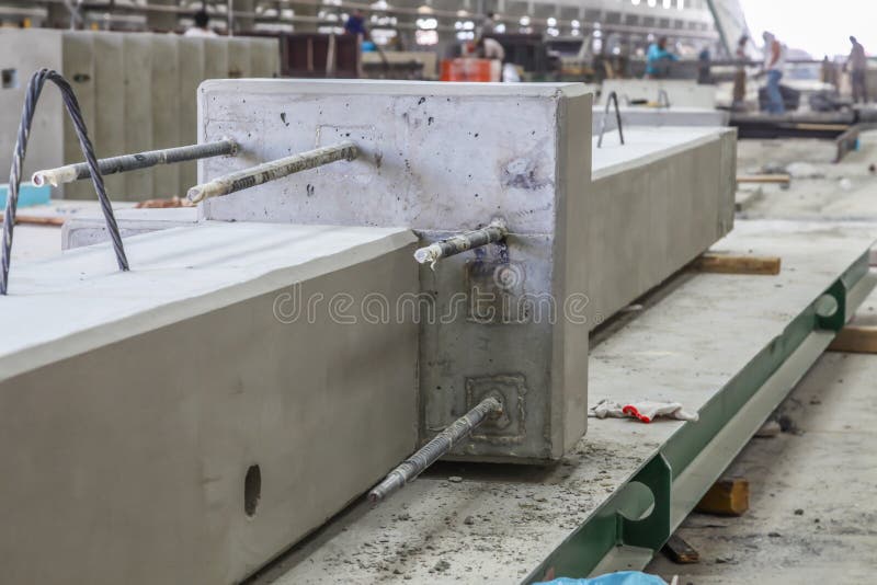 Precast Concrete Column in Production Stock Image - Image of industrial ...